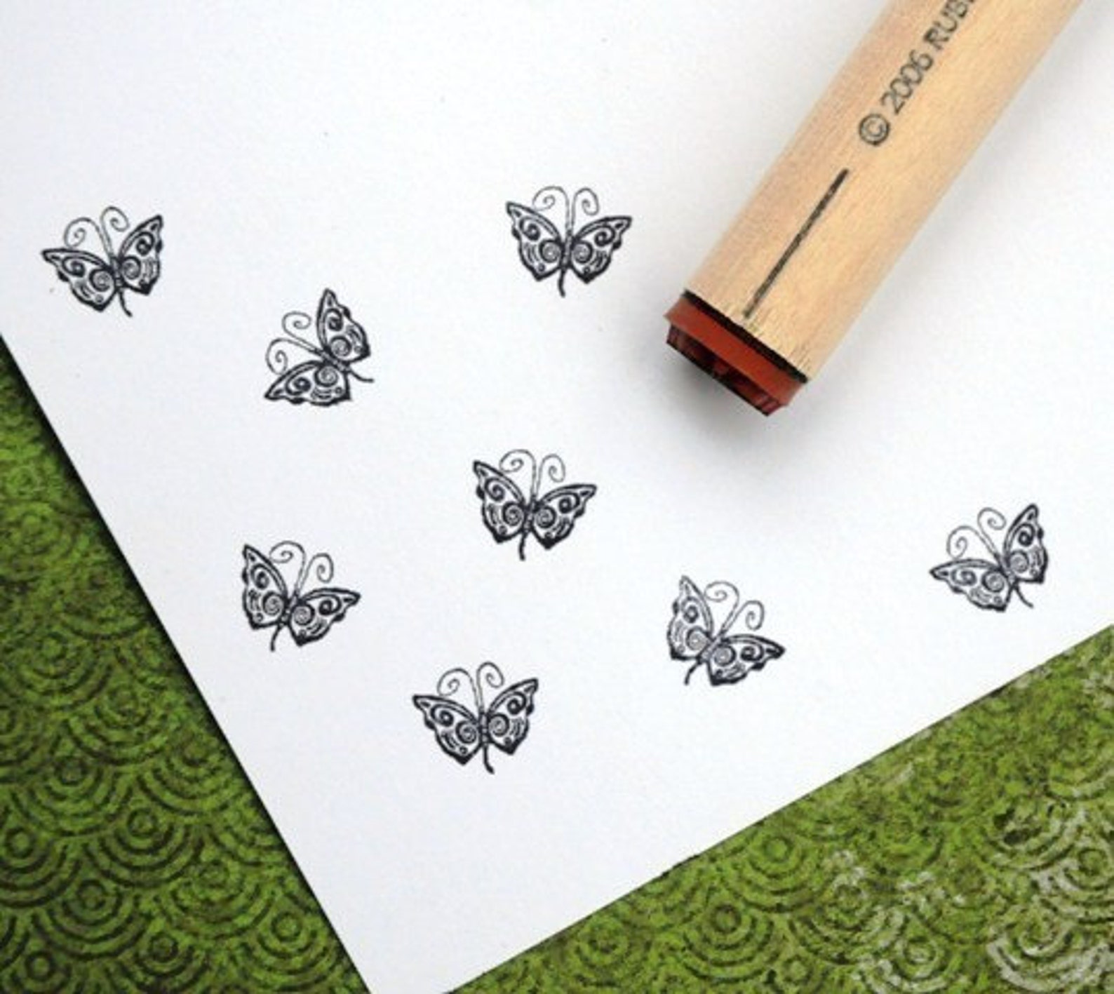 Psychedelic Butterfly Rubber Stamp - Etsy
