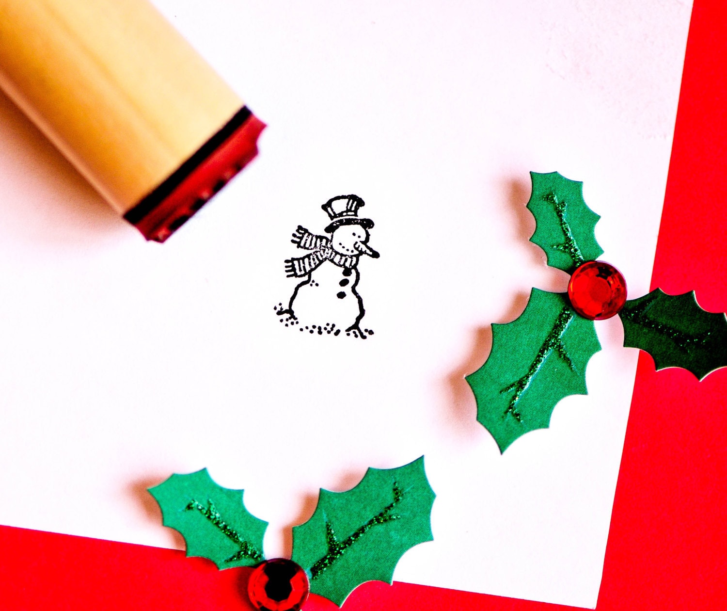 Happy Snowman Rubber Stamp - Etsy