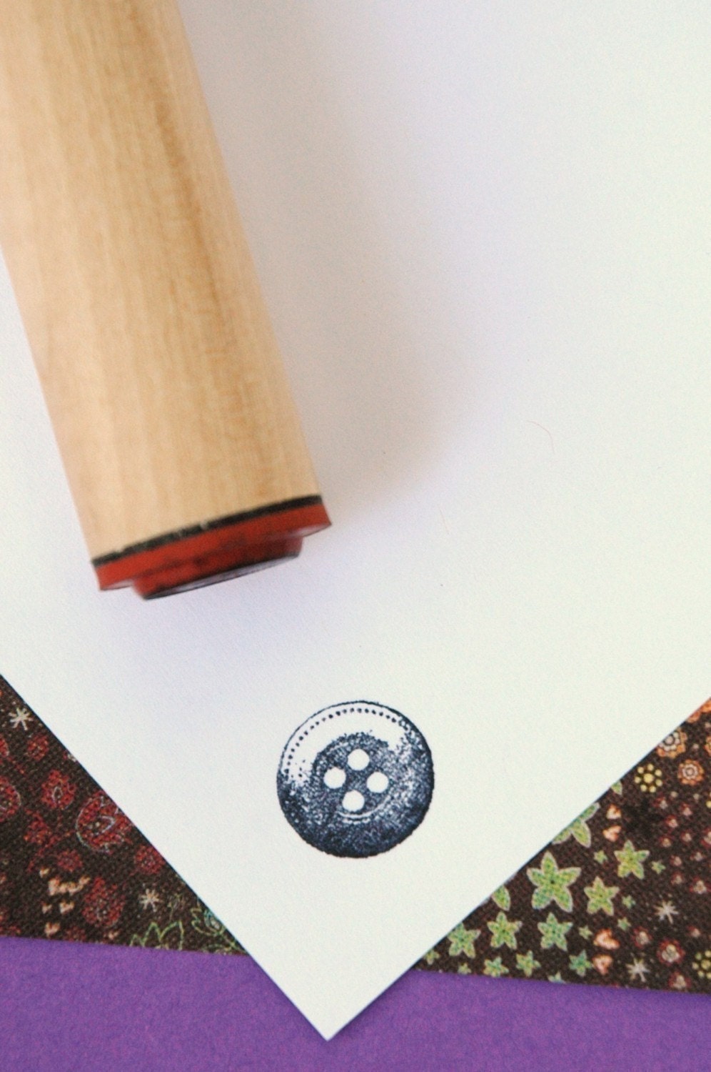 Button Rubber Stamp - Etsy UK