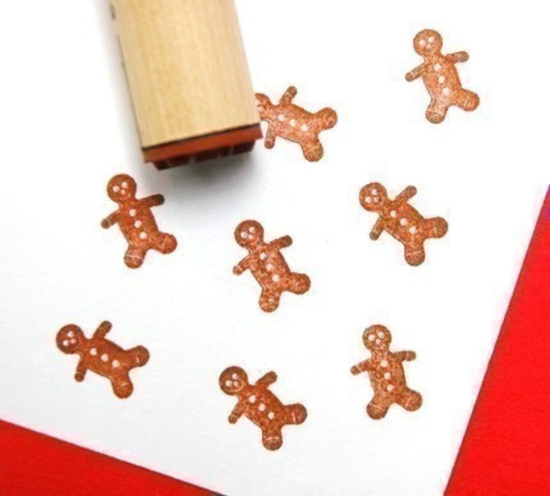 Gingerbread Man Rubber Stamp - Etsy