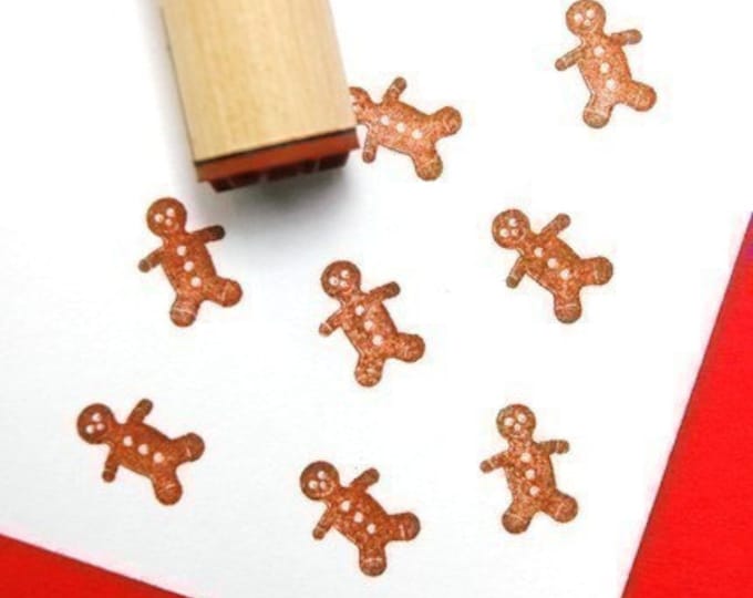 Gingerbread Man Rubber Stamp - Etsy