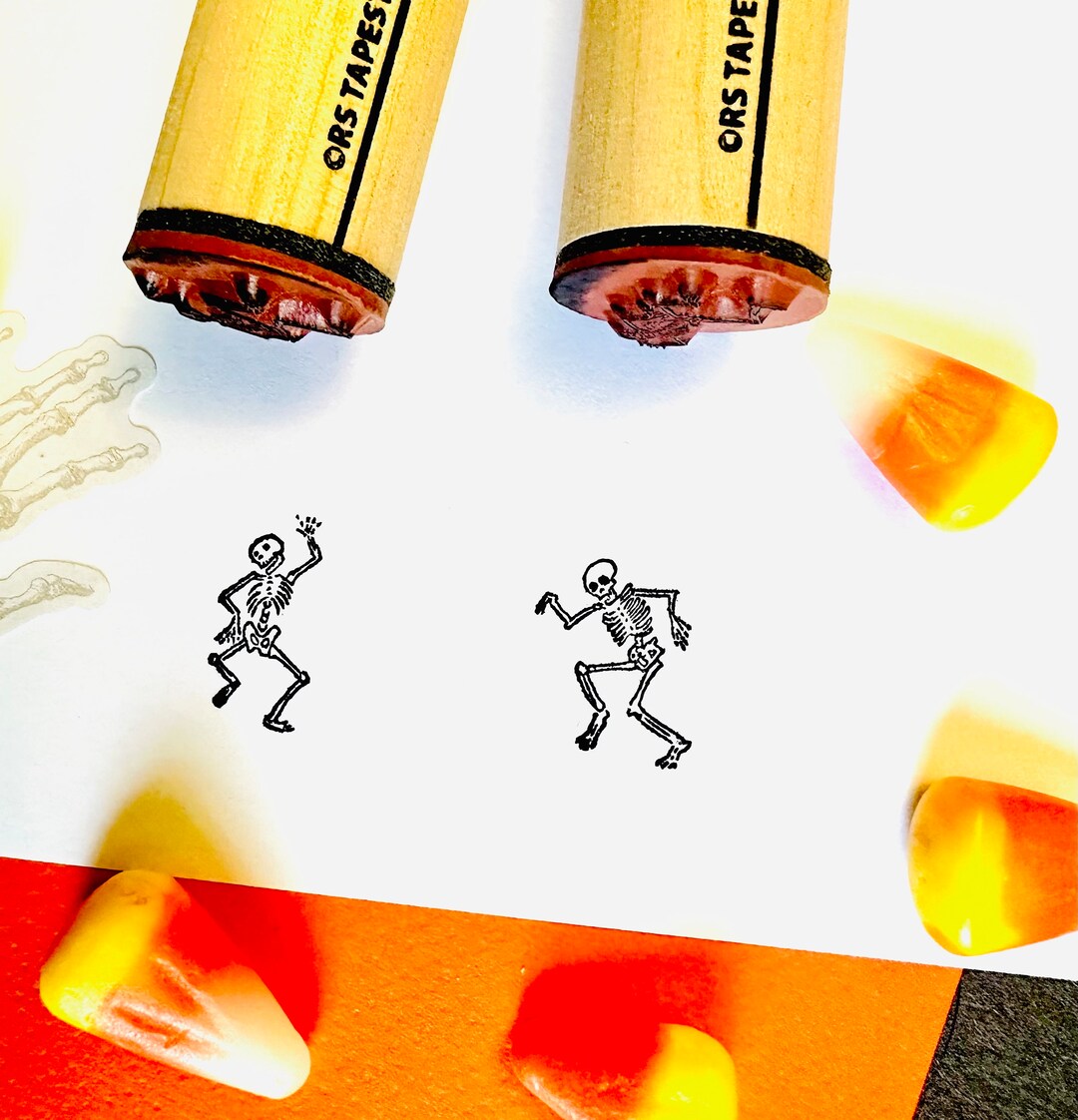 Dancing Skeleton Rubber Stamp Set - Etsy
