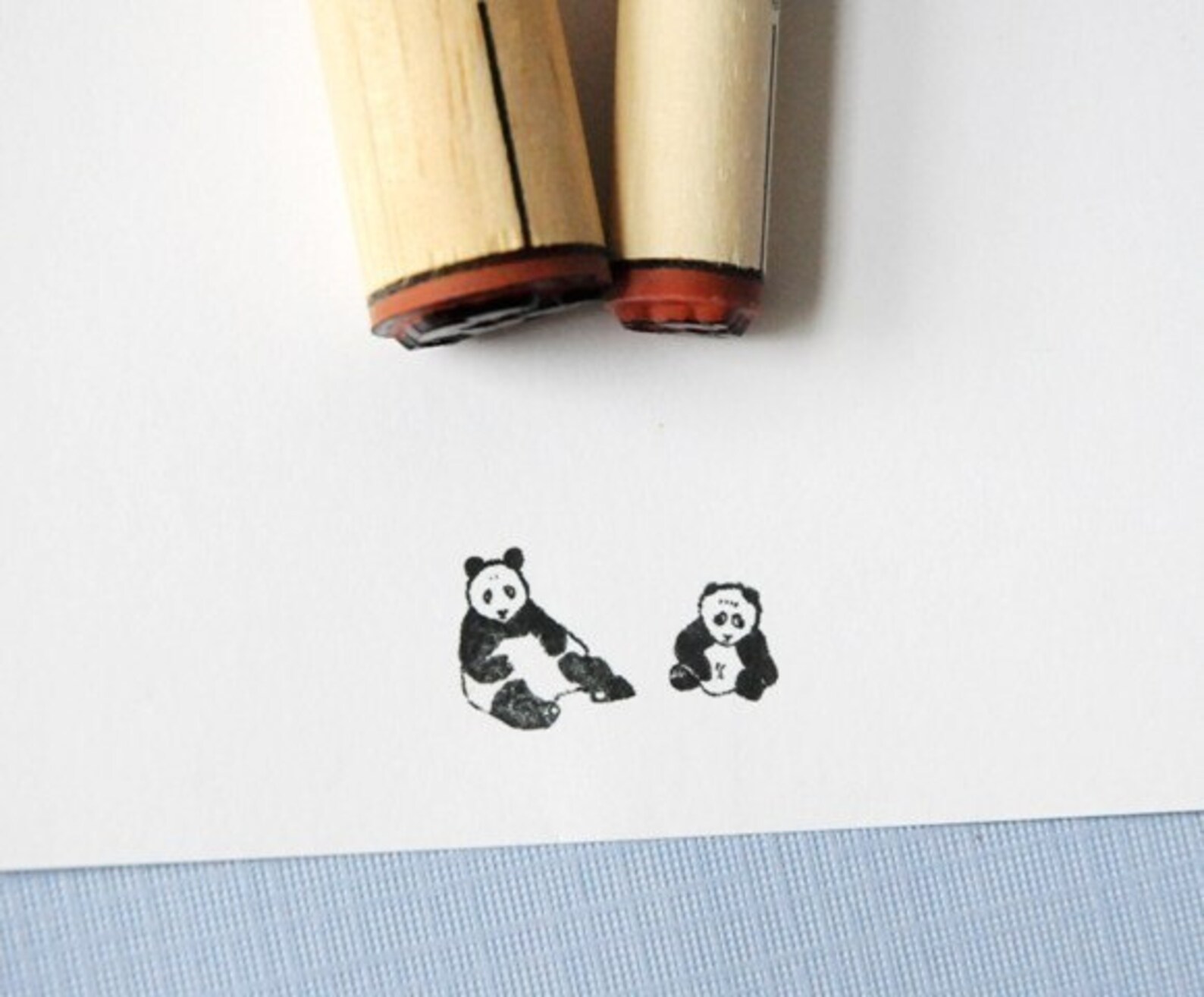 Pandas Rubber Stamp Set - Etsy