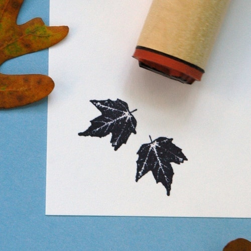 Maple Leaf Rubber Stamp. - Etsy