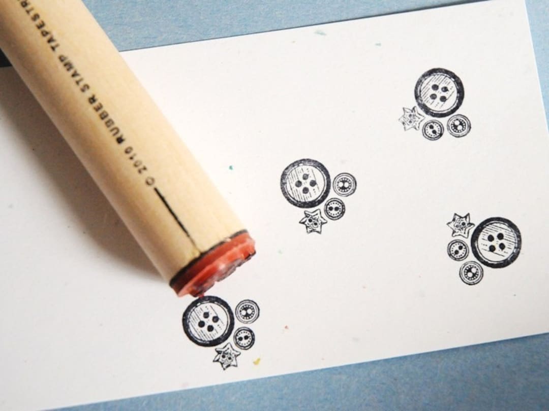 Button Cluster Rubber Stamp - Etsy