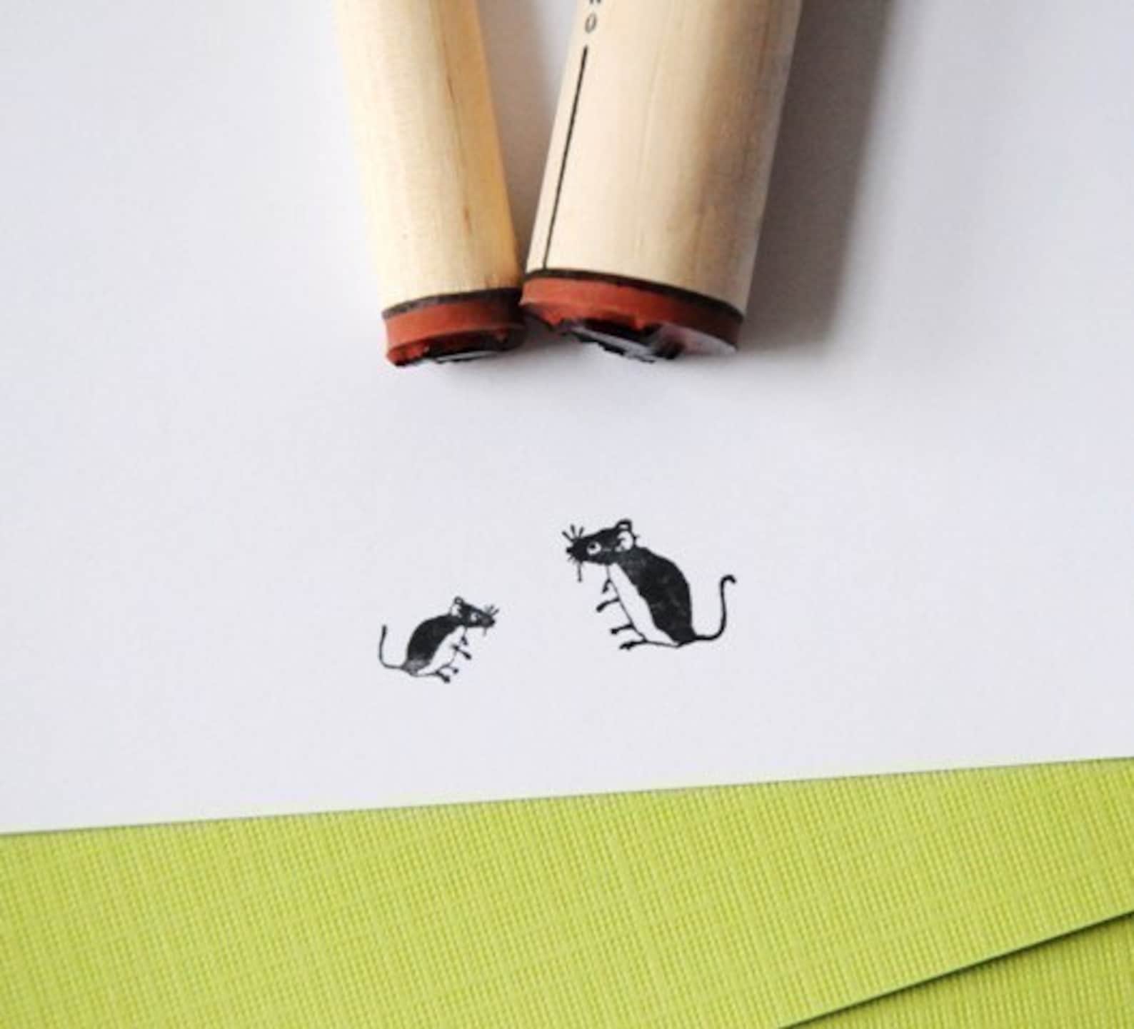 Mice Rubber Stamp Set - Etsy