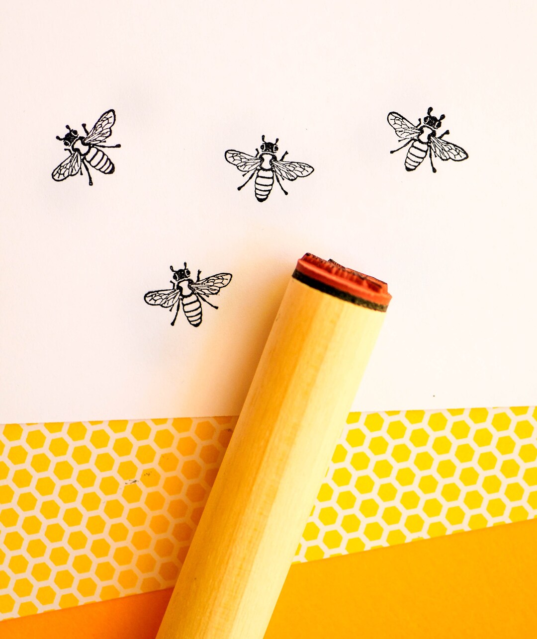 Large Bee Rubber Stamp - Etsy
