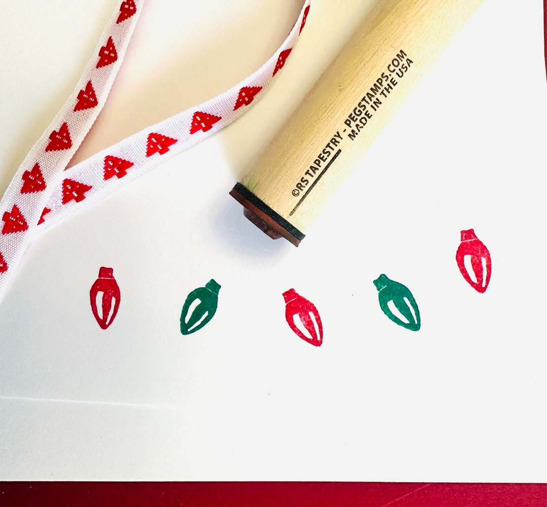 Holiday Lights Rubber Stamp - Etsy