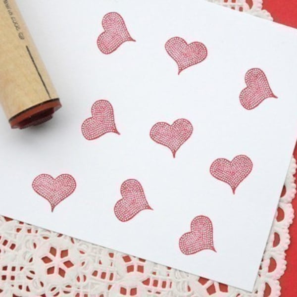 Heart Rubber Stamp - Etsy