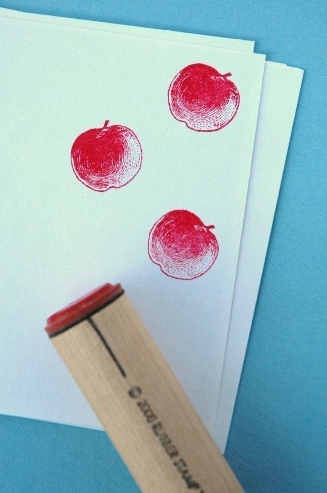 Apple Rubber Stamp - Etsy
