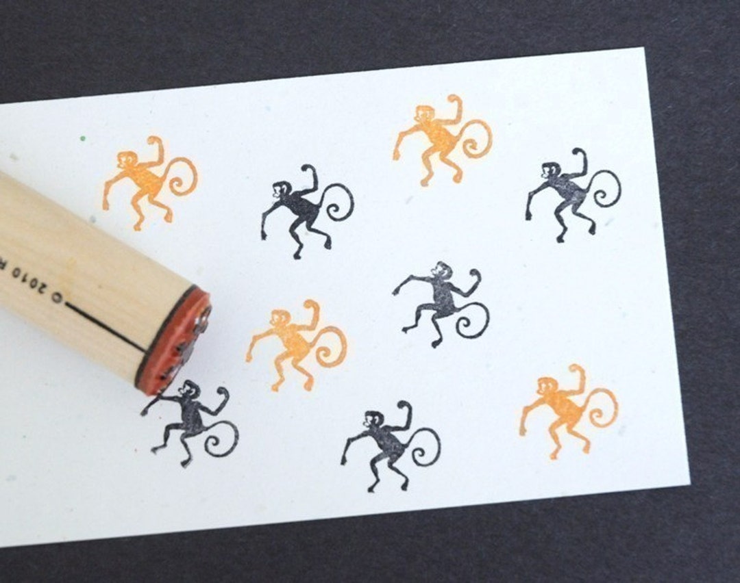 Monkey Rubber Stamp - Etsy