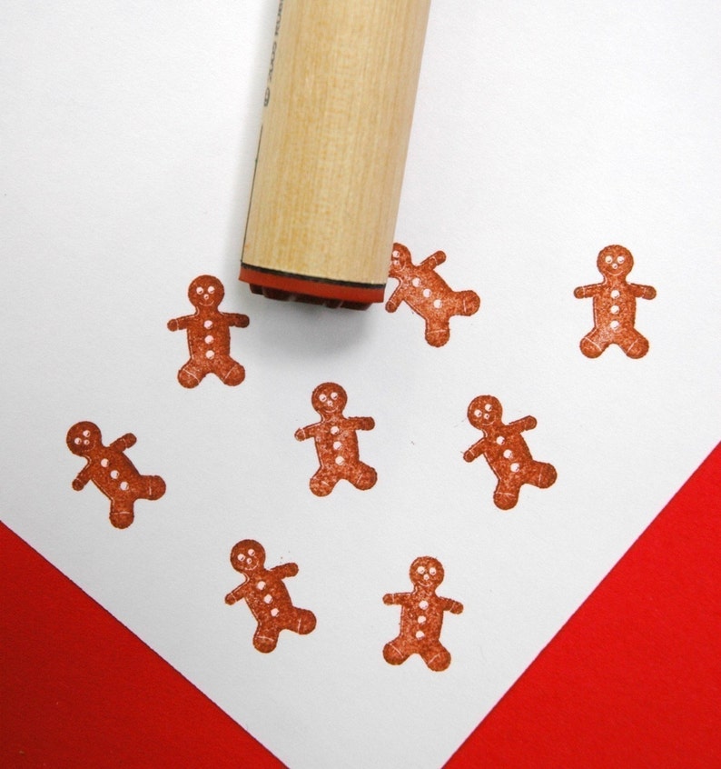 Gingerbread Man Rubber Stamp - Etsy