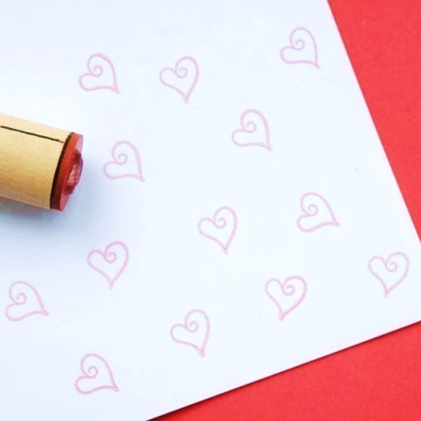 Heart Rubber Stamp - Etsy