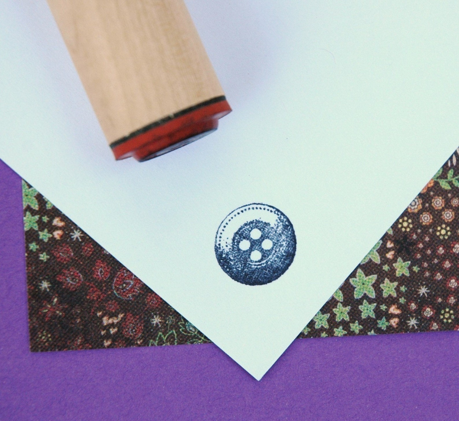 Button Rubber Stamp - Etsy UK
