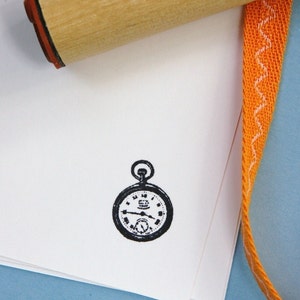 Pocket Watch Rubber Stamp - Etsy