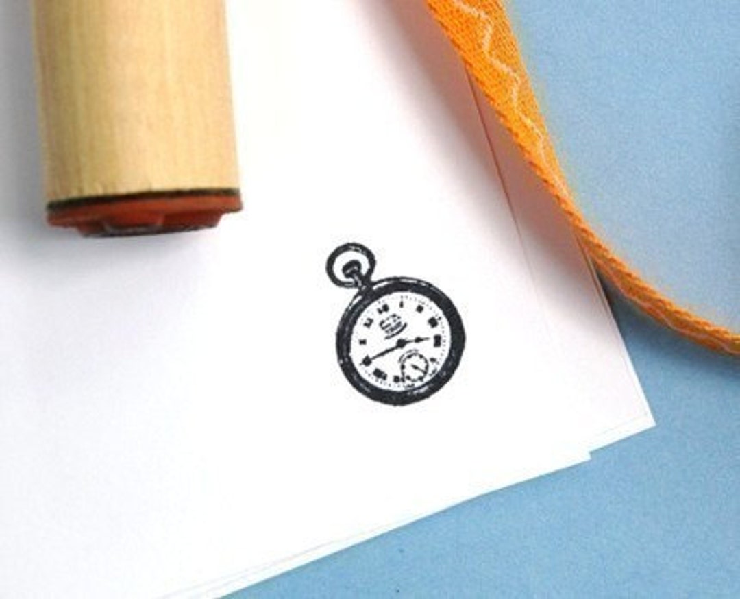 Pocket Watch Rubber Stamp - Etsy