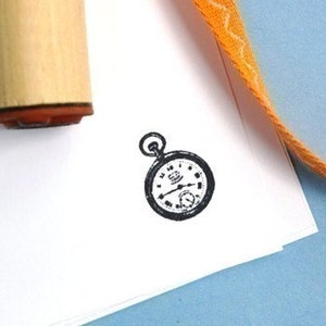 Pocket Watch Rubber Stamp - Etsy
