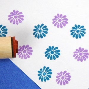 Handmade Daisy Rubber Stamp With Placement Line - Etsy