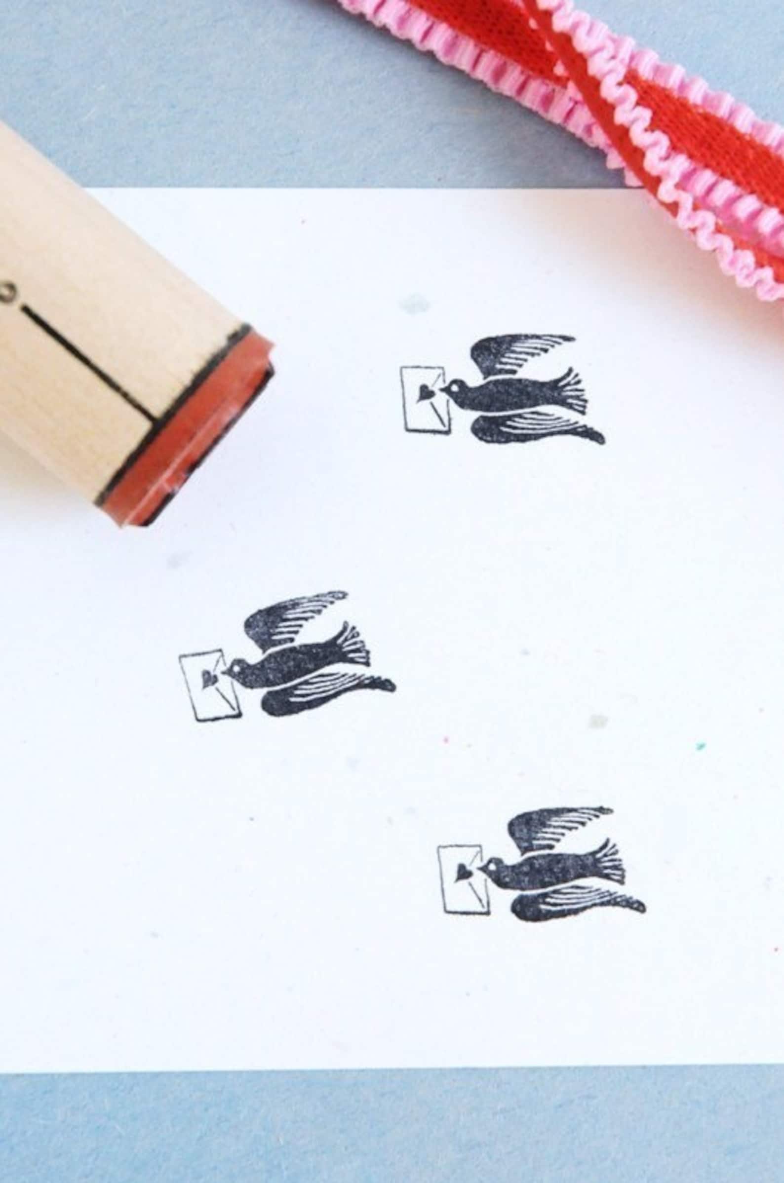 Valentine Messenger Rubber Stamp | Etsy