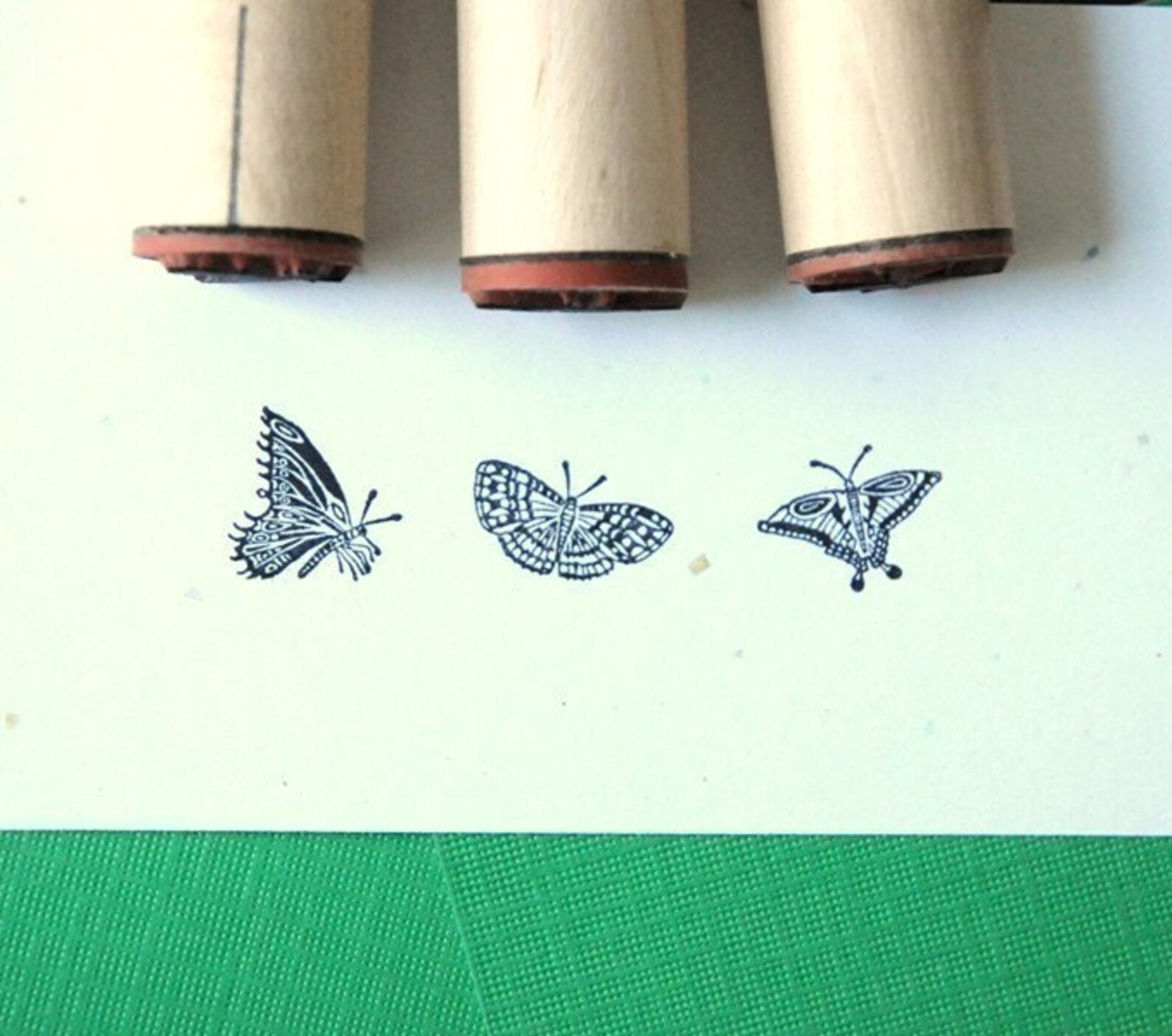 Butterfly Trio Rubber Stamp Set - Etsy