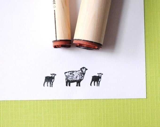Sheep and Lamb Rubber Stamp Set - Etsy