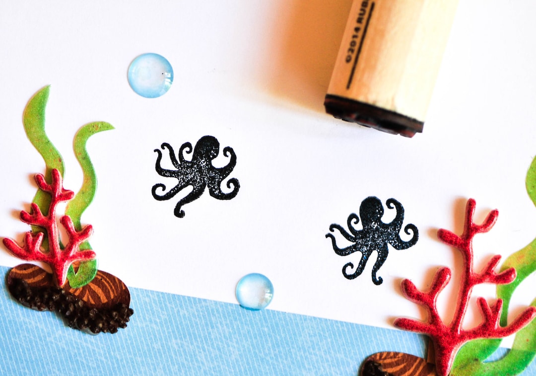 Octopus Rubber Stamp - Etsy