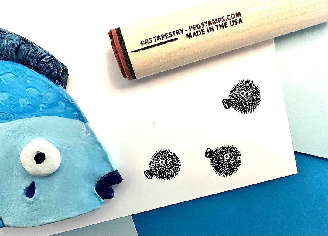 Pufferfish Rubber Stamp - Etsy