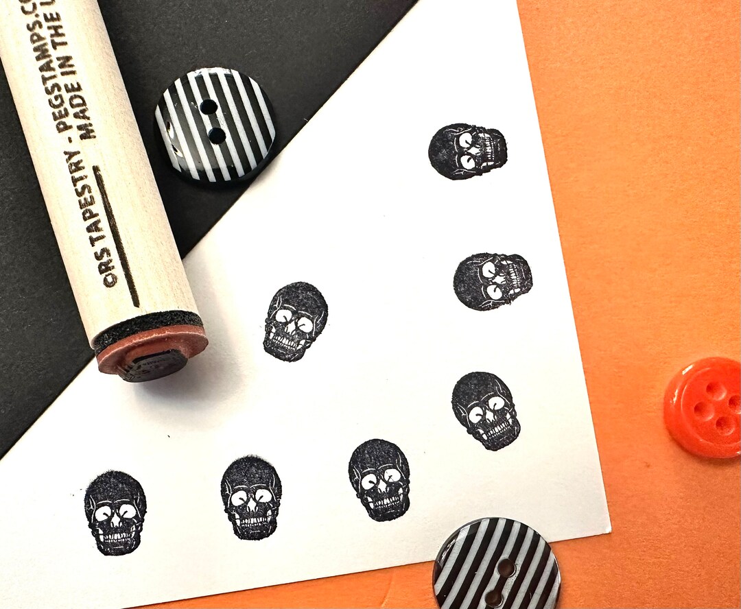Skull Rubber Stamp - Etsy