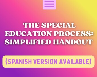 Simplified Explanation of the Special Education Process in Spanish - Etsy