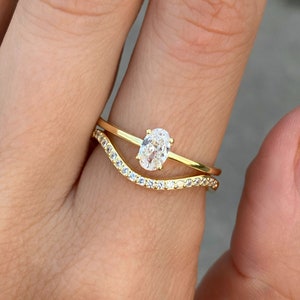 Oval Engagement Ring 0.5 CT Promise Ring Gold Silver Ring Travel Ring ...
