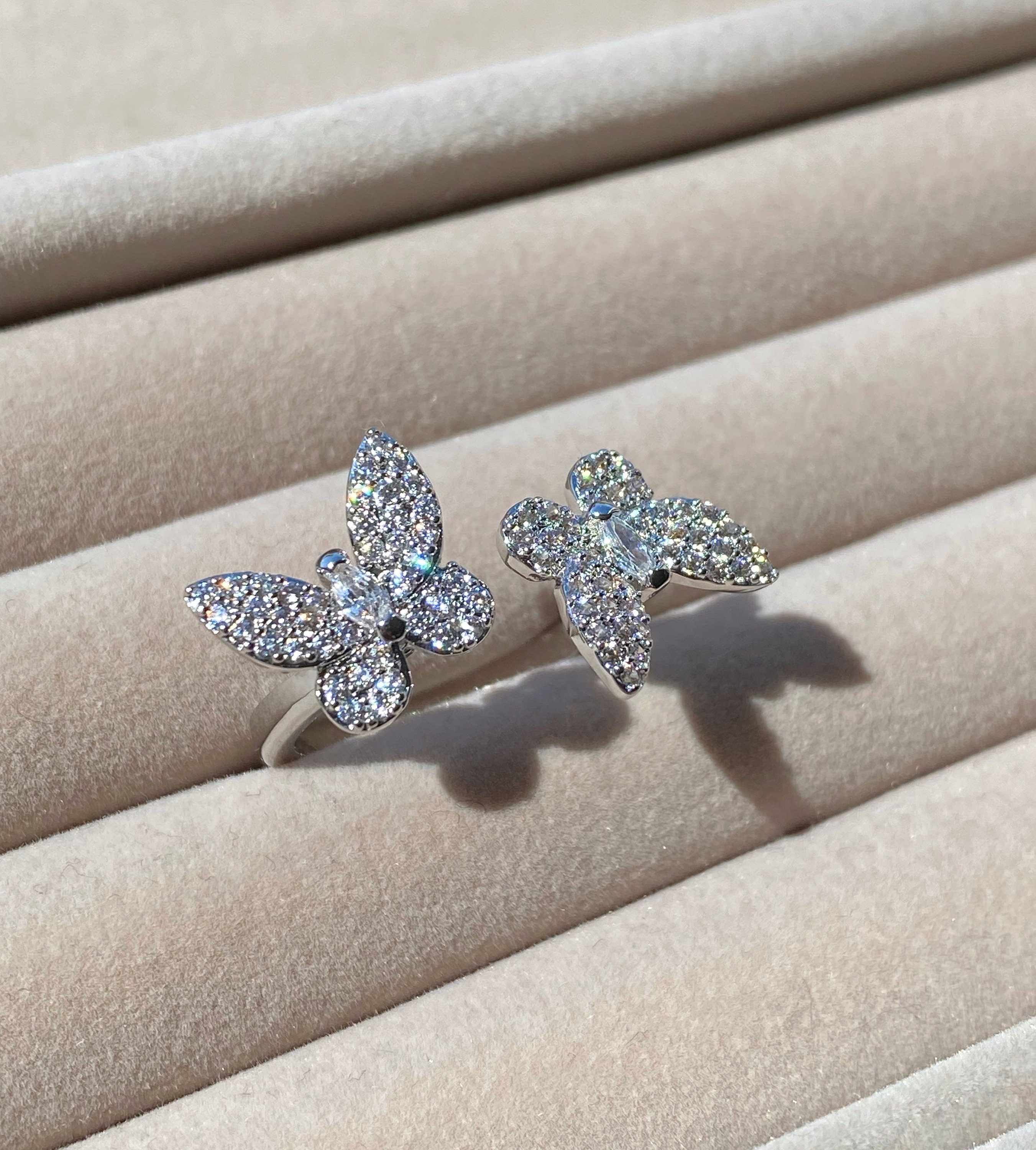Butterfly Ring Gold Ring Silver Ring Open Ring Butterfly Jewelry ...
