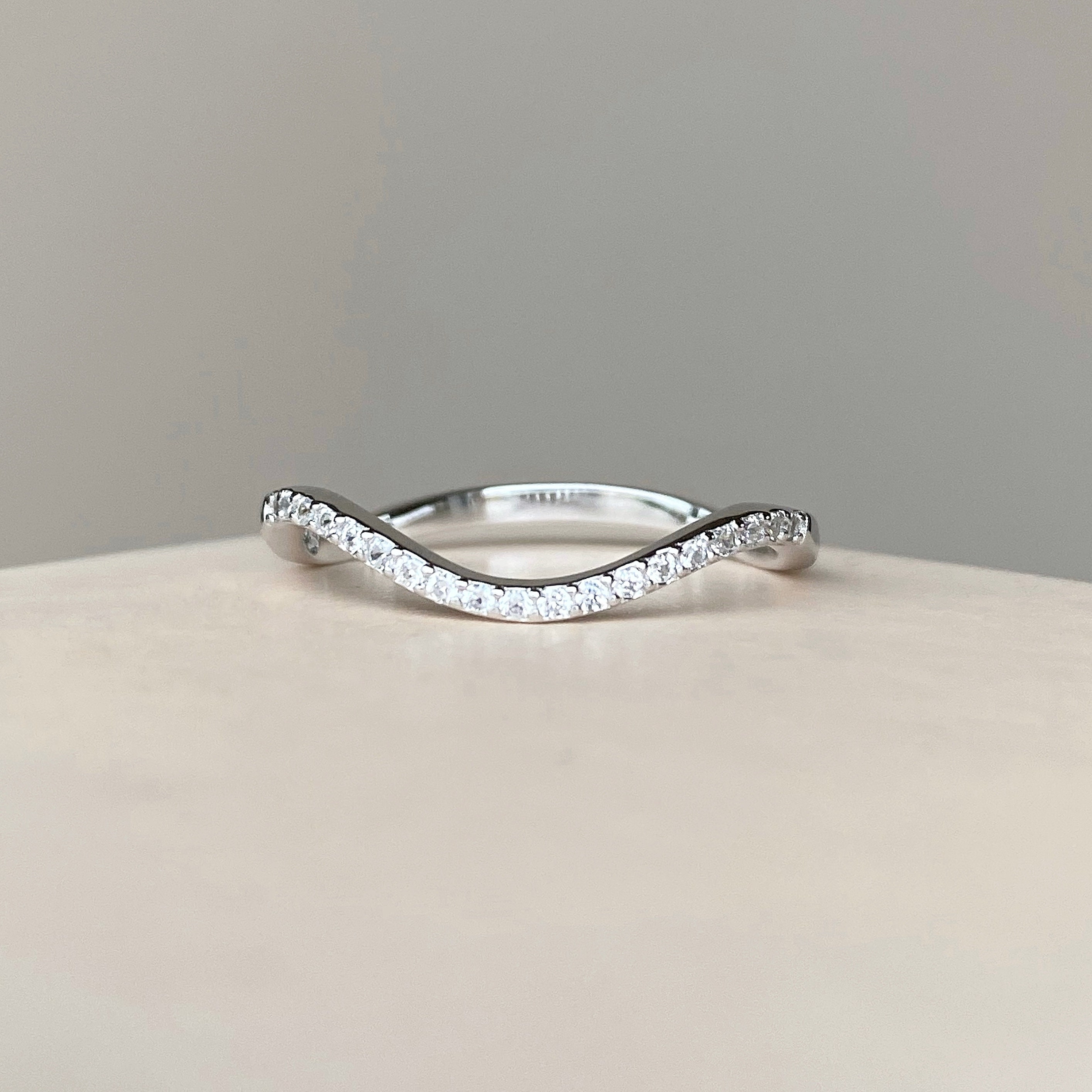 Curved Band Ring Wave Ring Gold Silver Ring Classic Ring Travel Ring ...