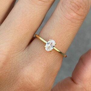 Oval Engagement Ring 0.5 CT Promise Ring Gold Silver Ring Travel Ring ...