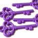8 Purple Key Skeleton Key Charm Purple Pendant Acrylic Key Plastic Key ...