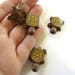 4 Brown Turtles with Yellow Spotted Shell Turtle Charms | Etsy