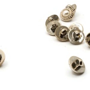 10 12mm Pearl Buttons Silver Shank Buttons Plastic Buttons Acrylic ...