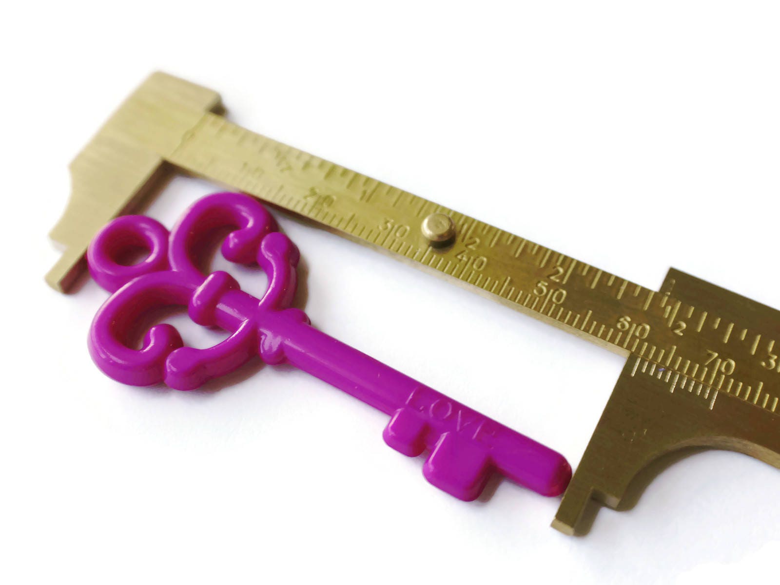 8 Bright Pink Key Skeleton Key Charm Plastic Key Pink Keys | Etsy