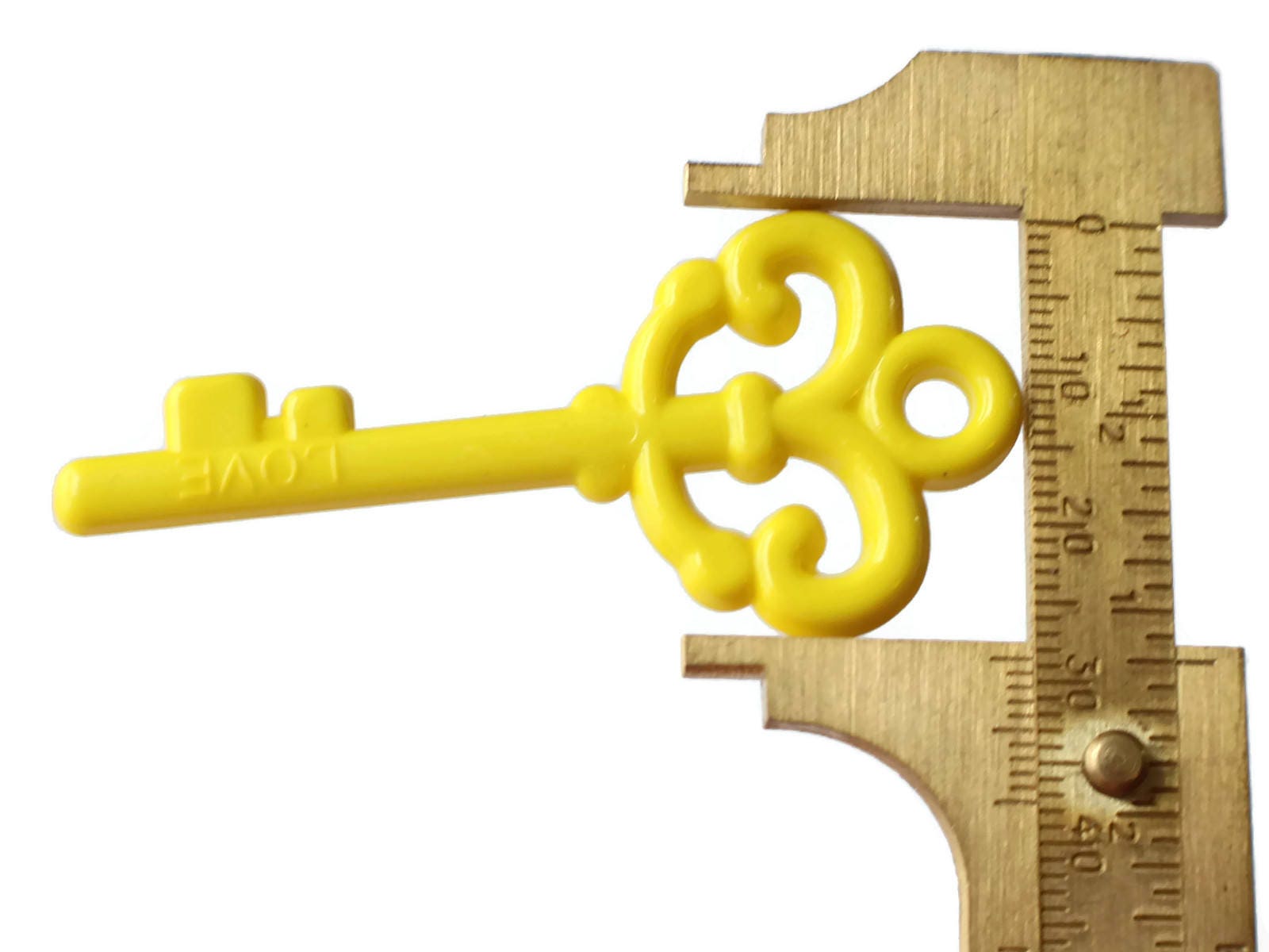 8 Yellow Key Plastic Key Skeleton Key Charm Key Pendant Love - Etsy