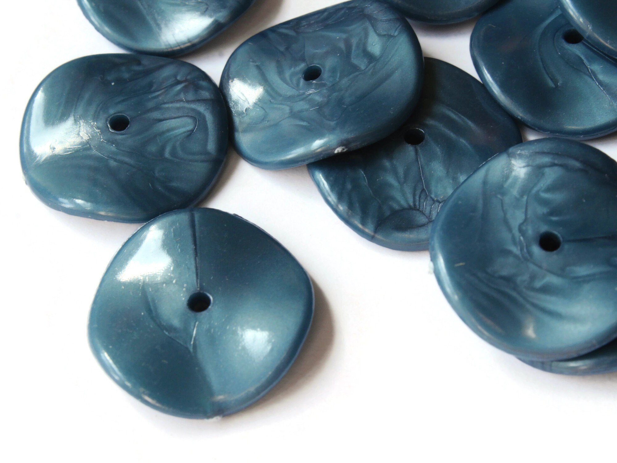 20 25mm Gray Disc Beads Vintage Wavy Beads Flat Round Bead | Etsy