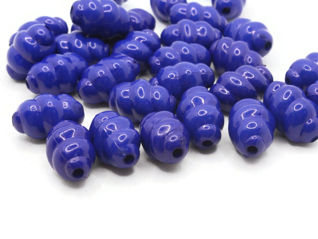 30 18mm Blue Plastic Beads Twisted Oval Beads Jewelry Making Beading ...