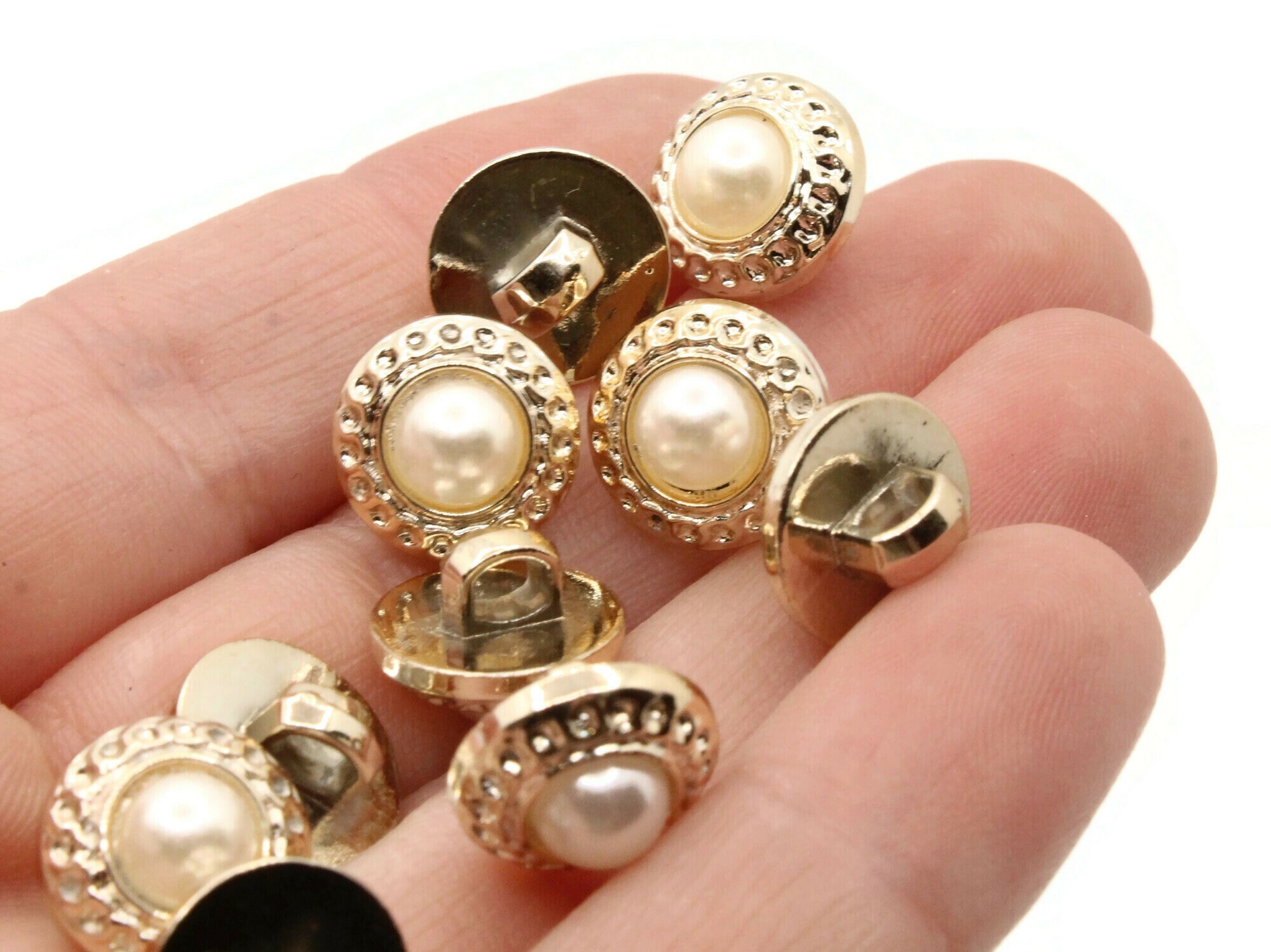 10 12mm Pearl Buttons Silver Shank Buttons Plastic Buttons - Etsy