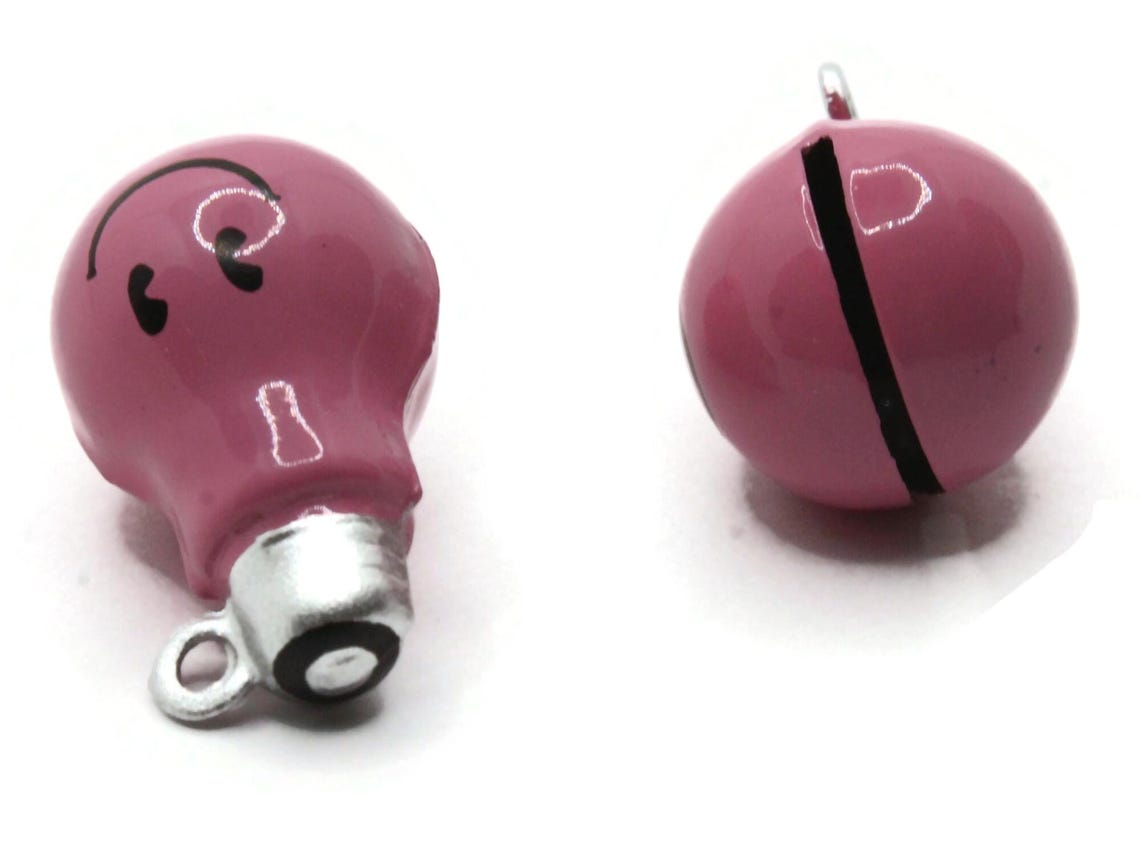 2 26mm Pink Lightbulb Brass Bell Charms Jewelry Making Beading Supplies ...