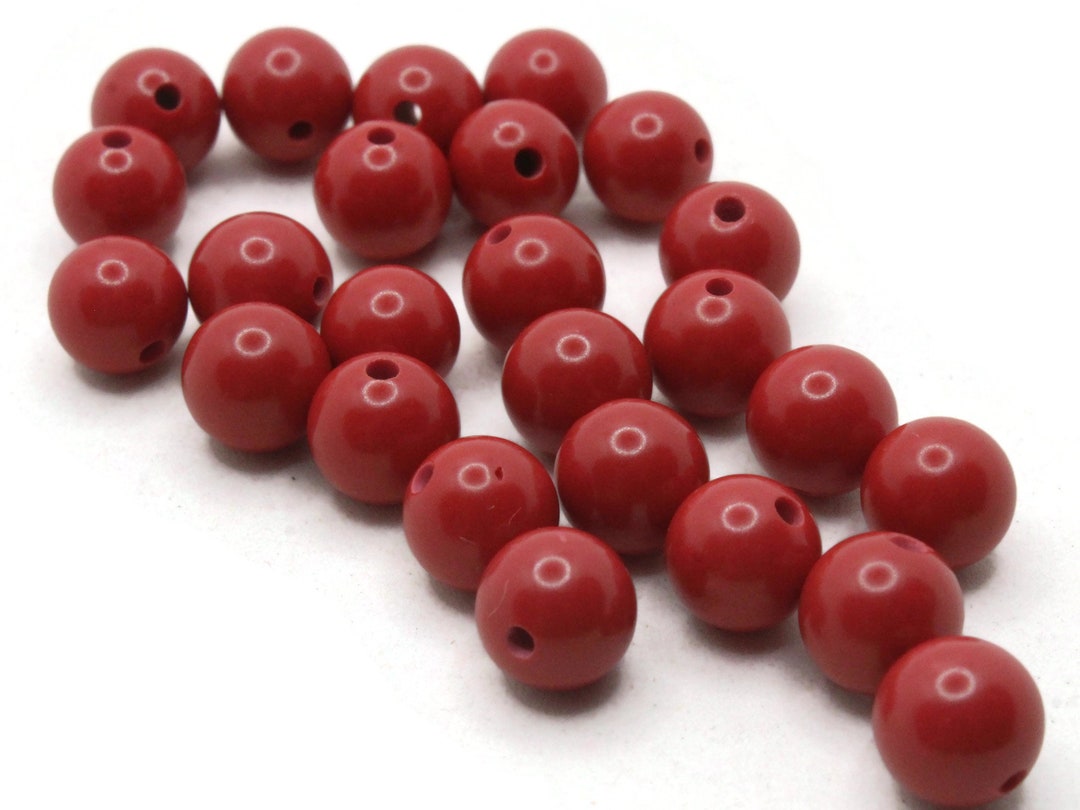 25 8mm Smooth Cinnabar Ball Beads Round Beads Lacquer Beads Loose Beads ...