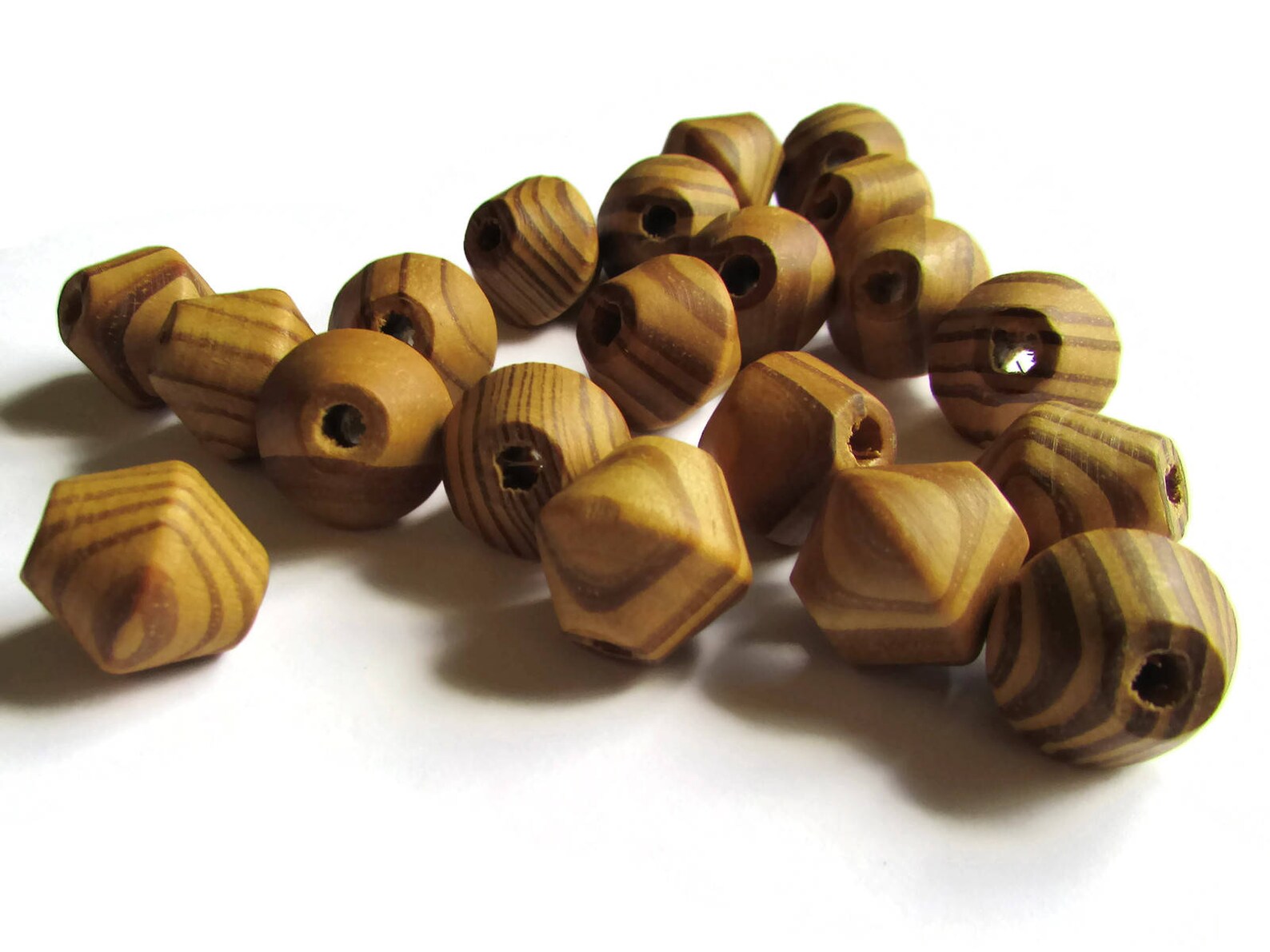 20 17mm Wood Bicone Beads Large Wooden Beads Brown Beads Natural Beads ...