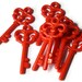 Plastic Key Charm Red Skeleton Key Charms Love Key Pendant Key - Etsy