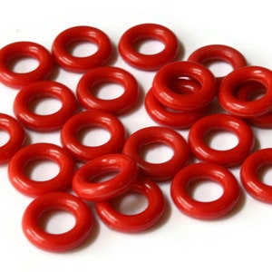 20 15mm Red Ring Beads Vintage Plastic Links Jewelry Making Beading ...