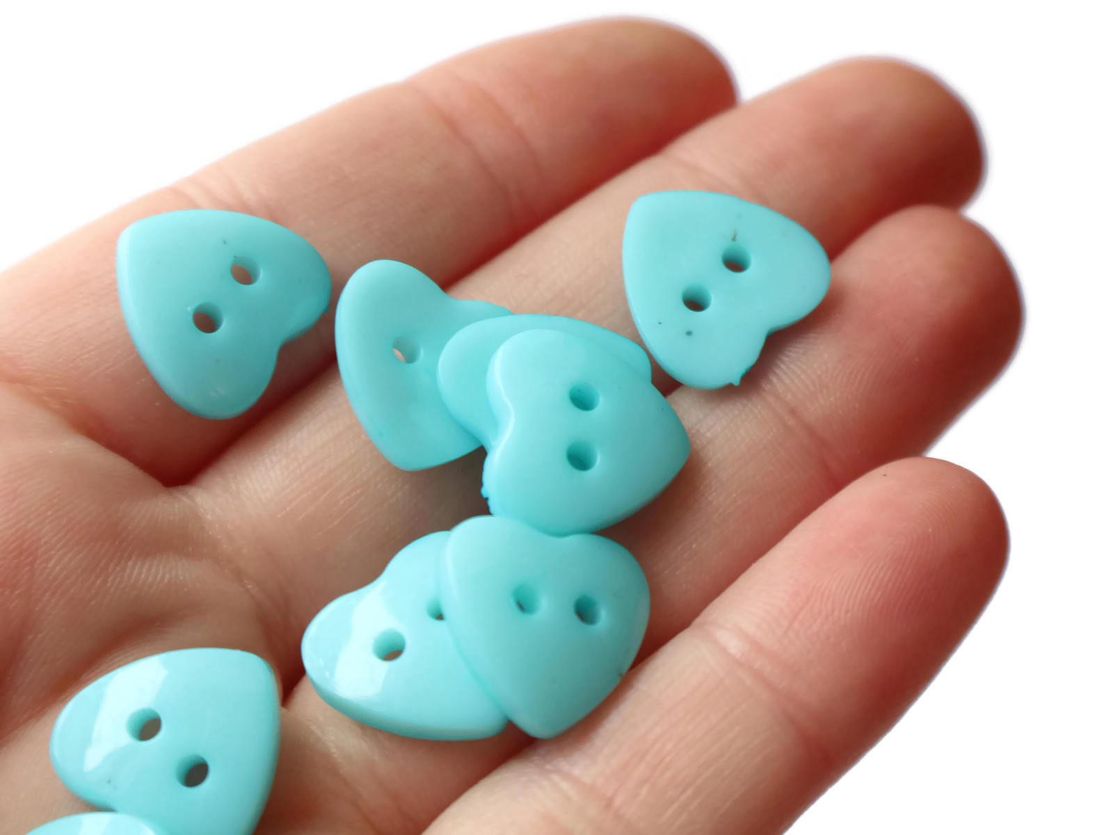 30 14mm Turquoise Heart Buttons Plastic Buttons Acrylic Buttons Love ...