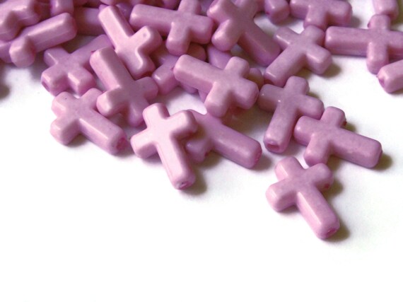 50 16mm Cross Beads Pink Cross Beads Plastic Crosses Christian | Etsy