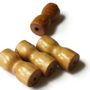 4 39mm Hourglass Tube Beads Wooden Beads Vintage Beads Wood Beads ...