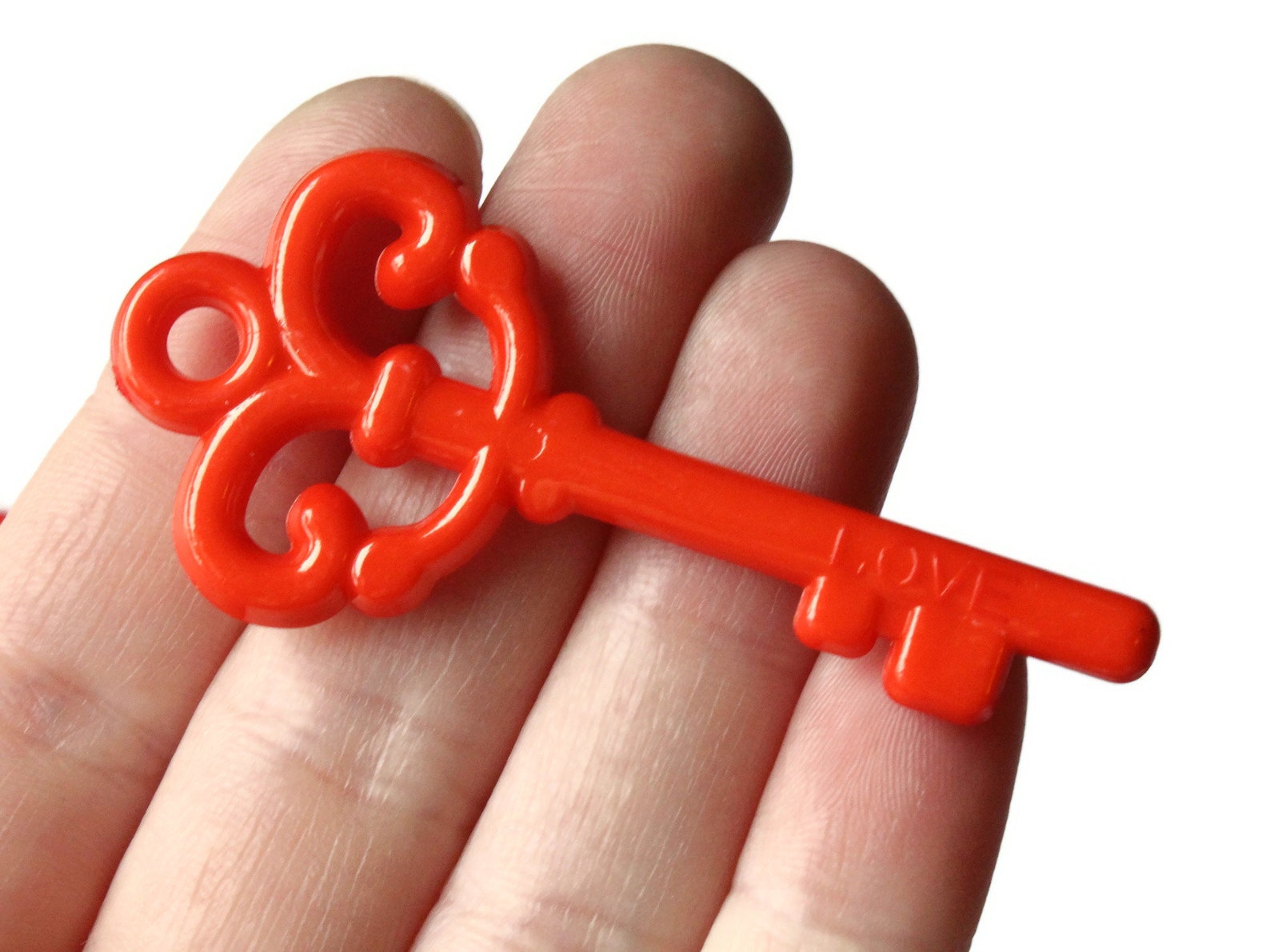 Plastic Key Charm Red Skeleton Key Charms Love Key Pendant Key - Etsy